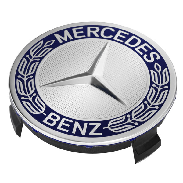Mercedes-Benz Radnabenabdeckung Stern mit Lorbeerkranz blau ...